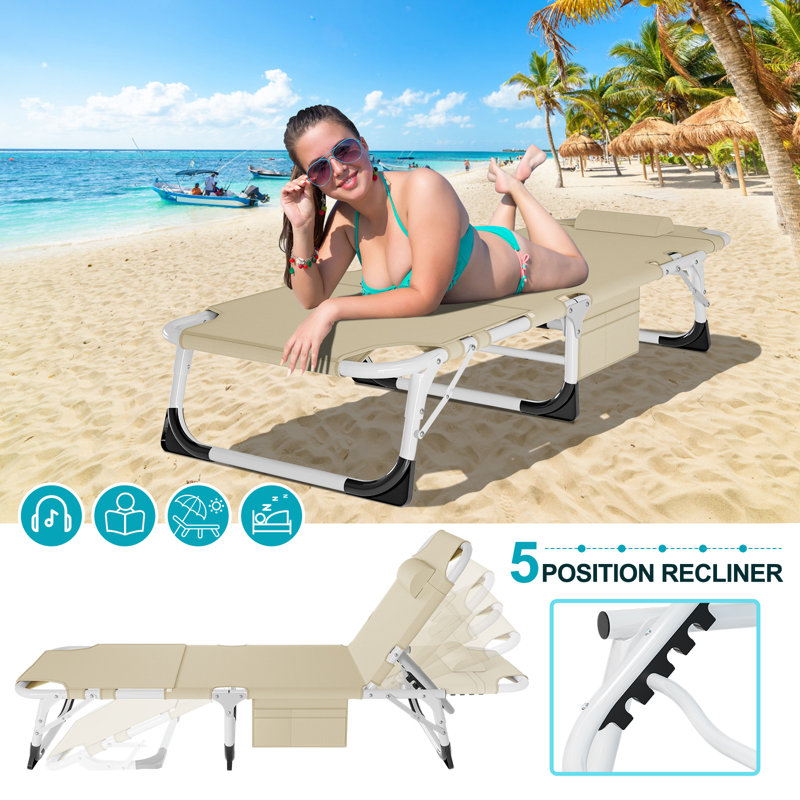 ShangQuan WuLiu 2Pk Face Down Tanning Chair With Face Arm Hole 5 Position Adjustable Folding Lounge Chair Wayfair